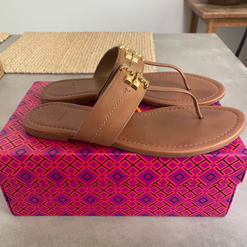 Tory Burch “Everly” Backless Flat Thong Sandal In Roy… - Gem